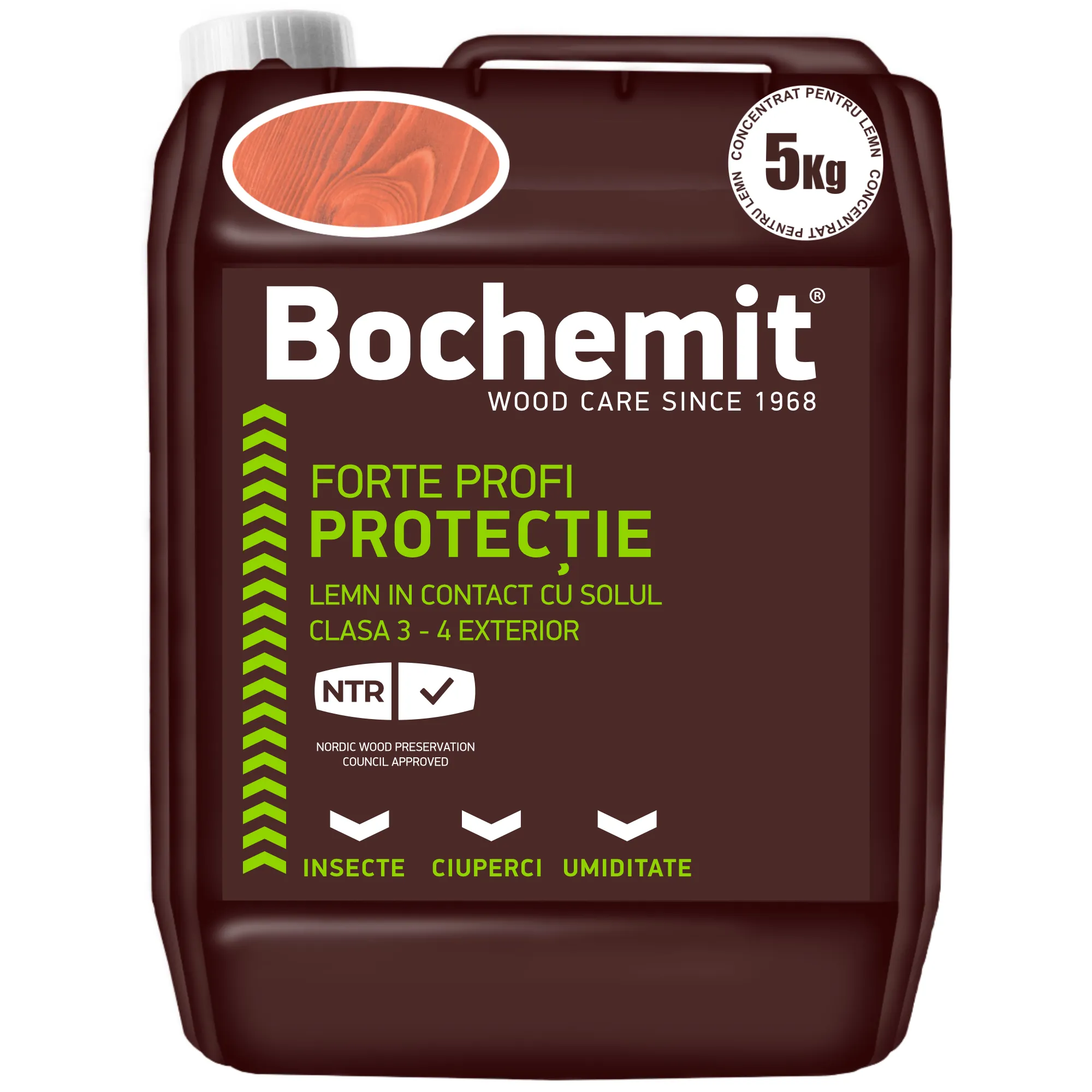 Tratament Lemn Exterior Bochemit Forte Profi 5 KG Maro - TratamentLemn.Ro